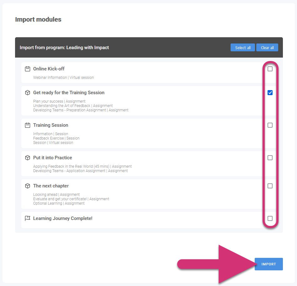 Import Content to your Program – Promote International