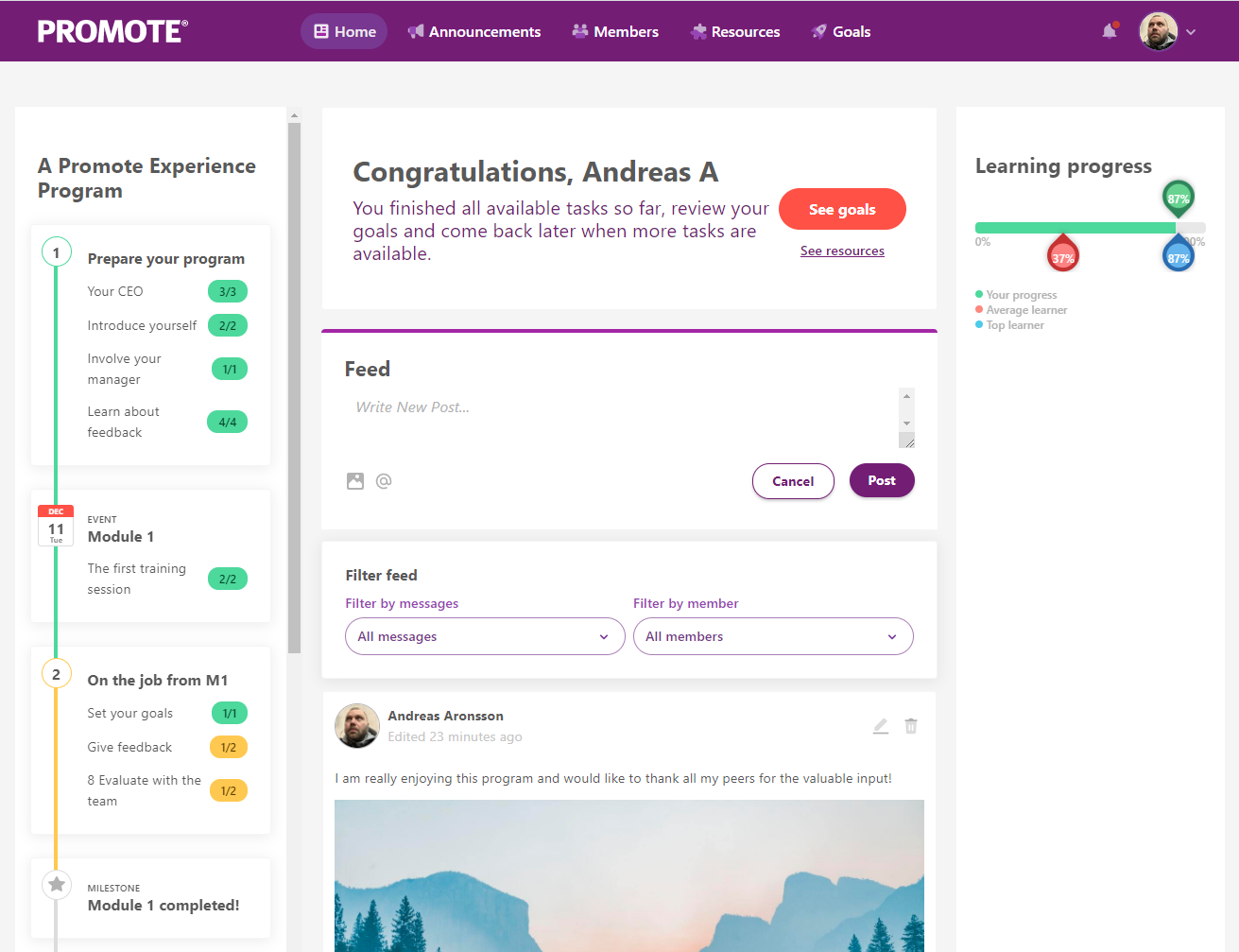 Examples of the new user interface – Promote International